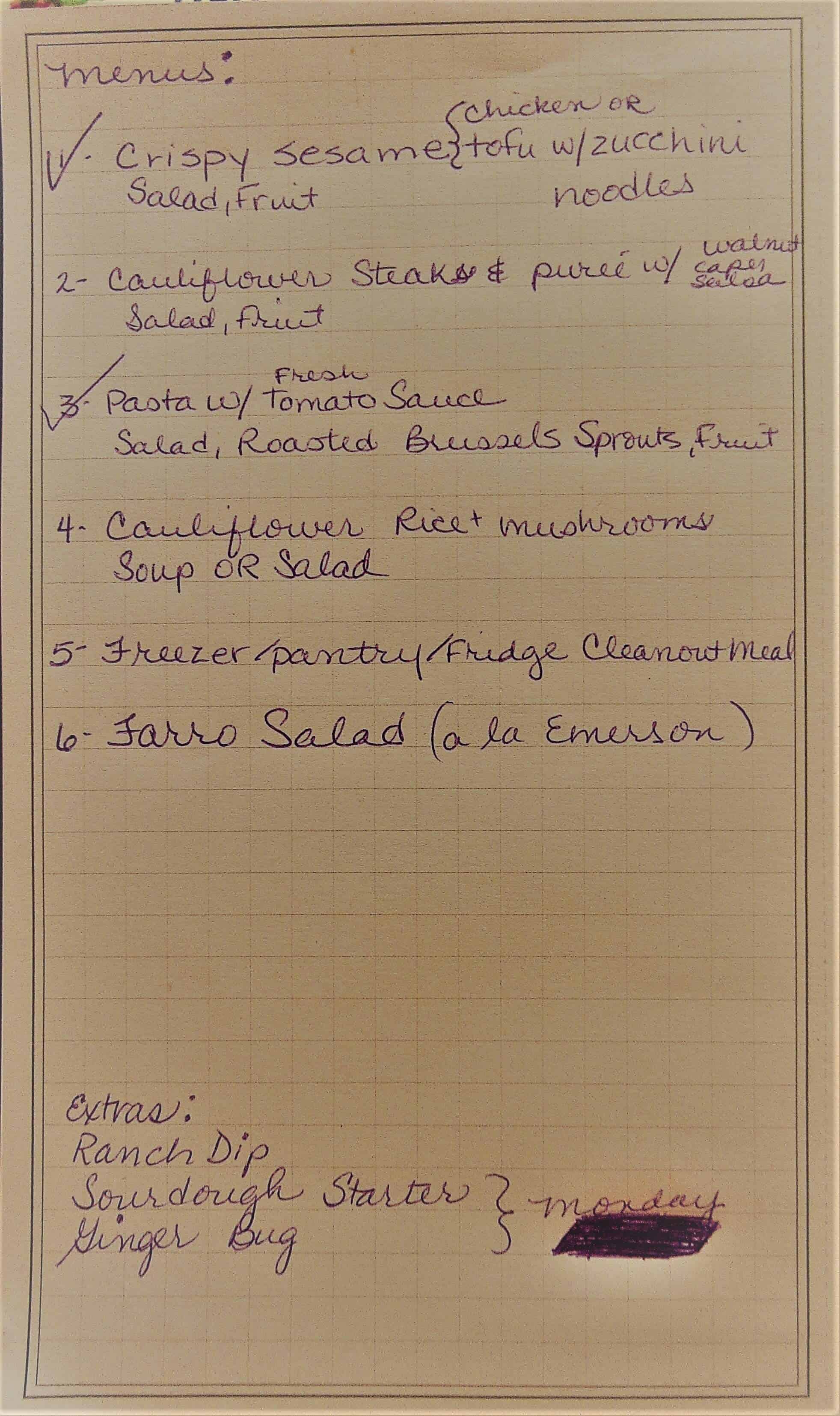 Menus | To Plan or Not To Plan? - The Mountain Farmhouse